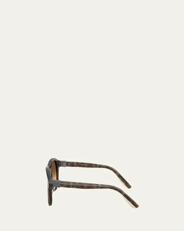 Brunello Cucinelli Acetate Aviator Sunglasses - Chocolate
