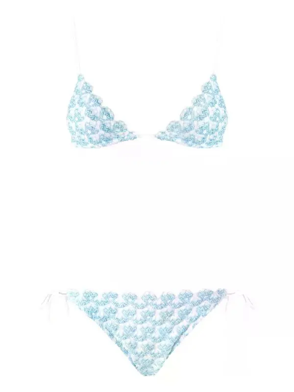 Missoni Knitted Triangle Bikini - Blue
