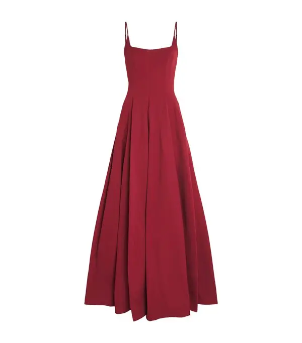 Staud Cotton-blend Joy Maxi Dress - Red