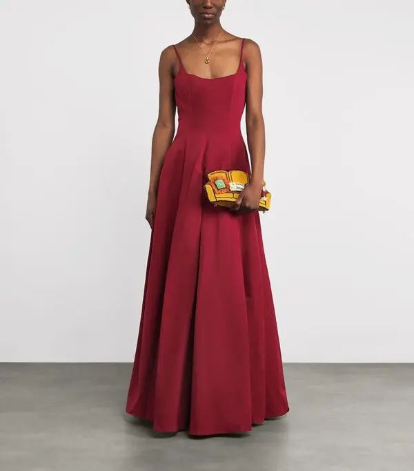 Staud Cotton-blend Joy Maxi Dress - Red