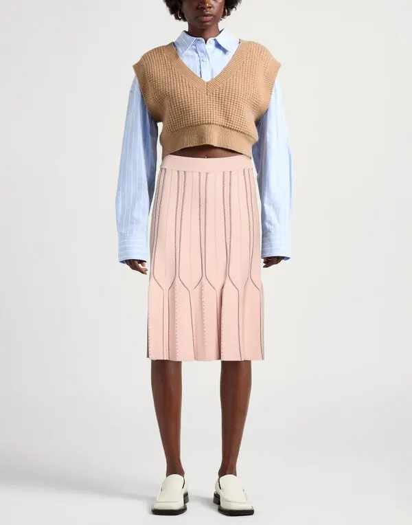 Elisabetta Franchi Midi Flared Skirt - Blush