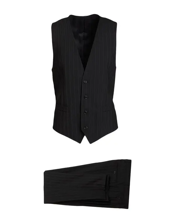 Dolce & Gabbana Suit Charcoal Size Virgin Wool, Elastane - Black