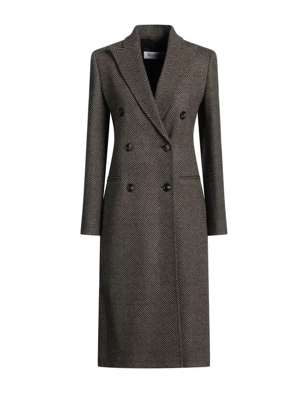 Max Mara Double-breasted Herringbone Flannel Coat