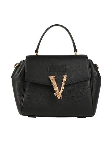 Versace Handbag In Calfskin Leather - Black