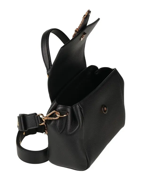 Versace Handbag In Calfskin Leather - Black