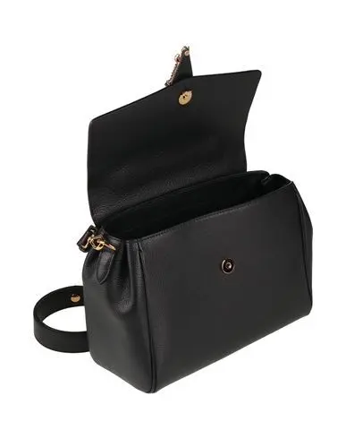 Versace Handbag With Appliqué And Detachable Shoulder Strap - Black