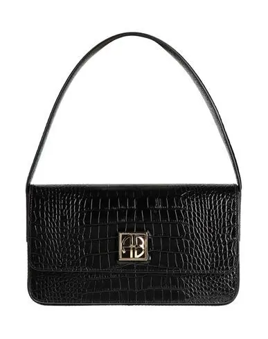ANINE BING Leather Crocodile-print Flap Bag