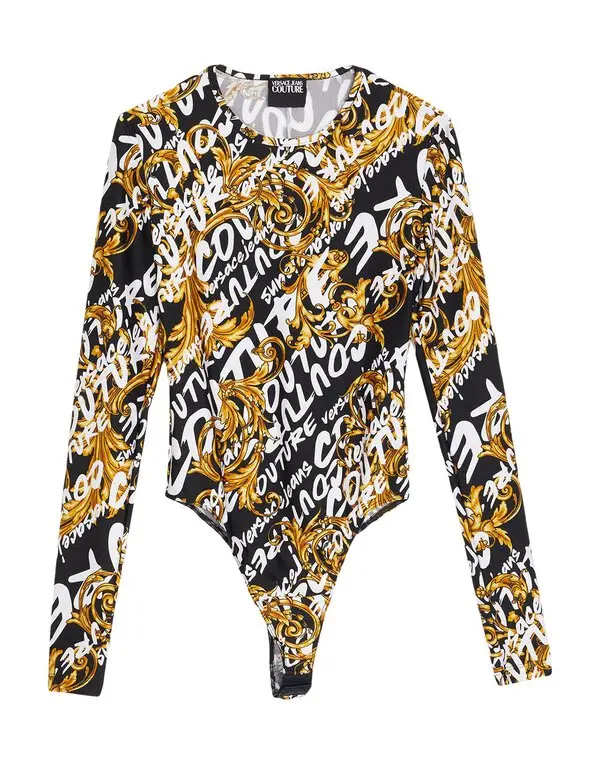 Versace Bodysuit In Polyamide And Elastane - Black