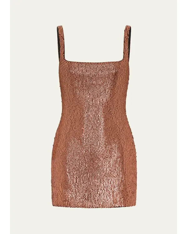 16Arlington Sior Sequined Mini Dress - Copper