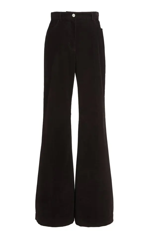 FERRAGAMO Sport Cotton-blend Flared Pants - Brown