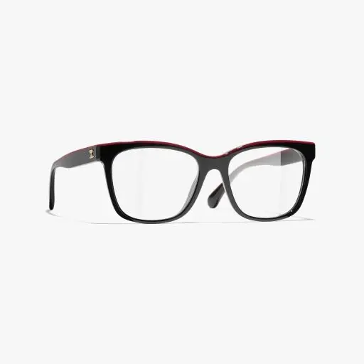 Chanel Square Eyeglasses - Black & Red