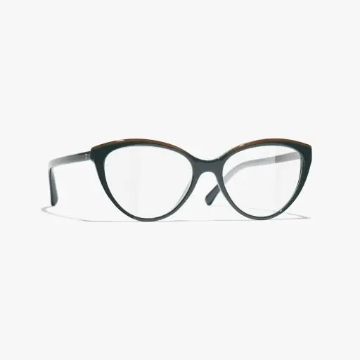 Chanel Cat Eye Eyeglasses - Khaki & Green