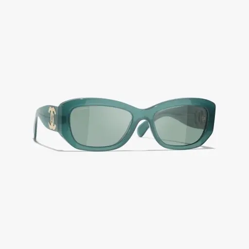 Chanel Rectangle Sunglasses - Green