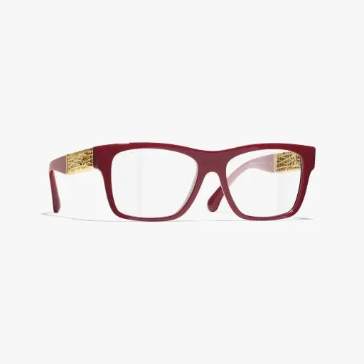Chanel Square Eyeglasses - Dark Red