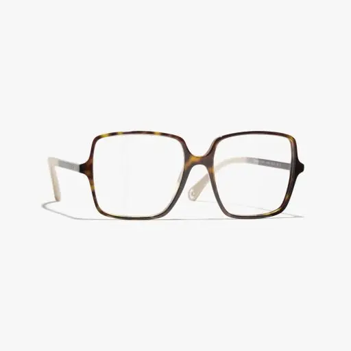 Chanel Square Eyeglasses - Dark Tortoise & Beige