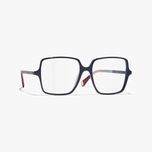 Chanel Square Eyeglasses - Navy Blue & Burgundy
