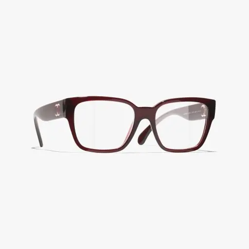 Chanel Square Eyeglasses - Dark Red