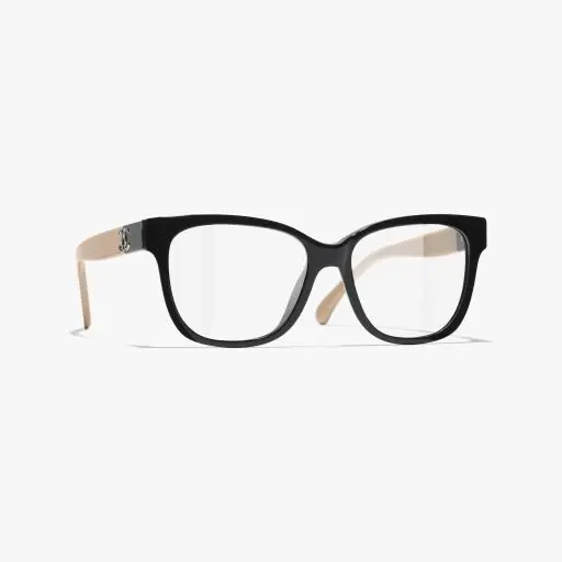 Chanel Square Eyeglasses - Black & Beige