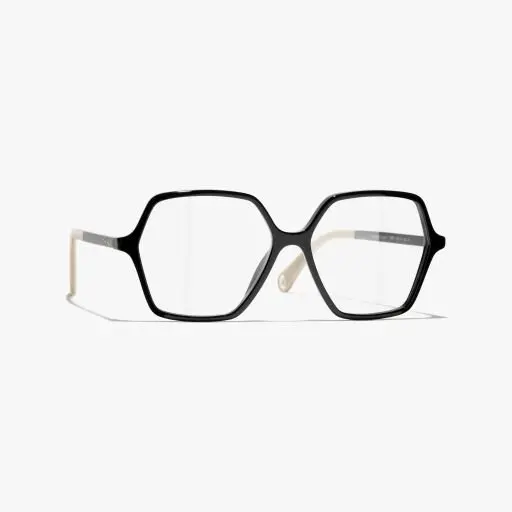 Chanel Square Eyeglasses - Black & Beige