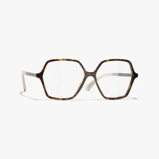 Chanel Square Eyeglasses - Dark Tortoise & Beige