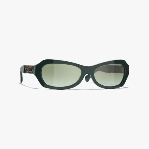 Chanel Rectangle Sunglasses - Dark Green