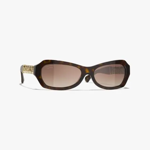 Chanel Rectangle Sunglasses - Dark Tortoise