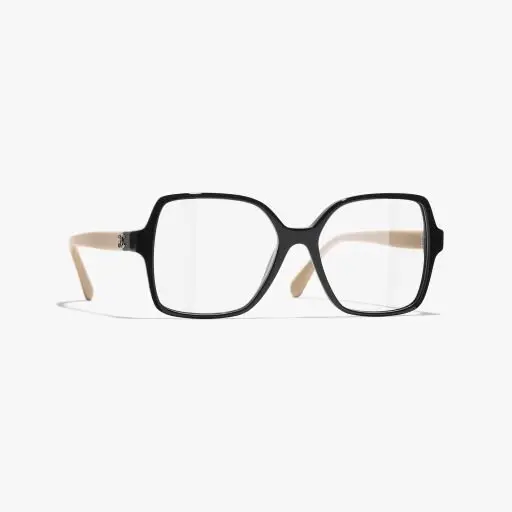 Chanel Square Eyeglasses - Black & Beige