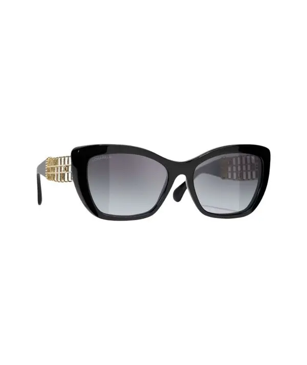 Chanel Acetate & Metal Cat Eye Sunglasses - Black
