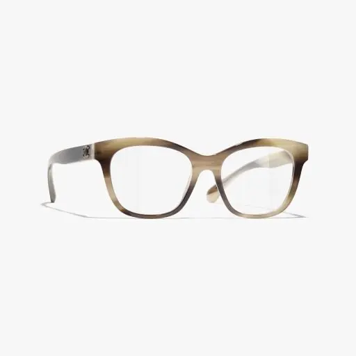 Chanel Square Eyeglasses - Striped Taupe