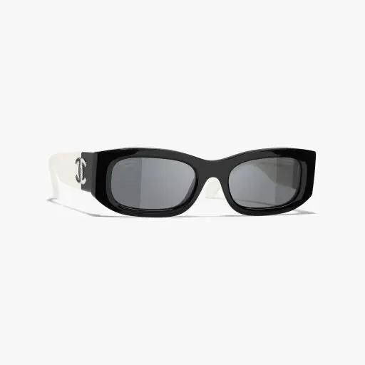 Chanel Rectangle Sunglasses - Black & White