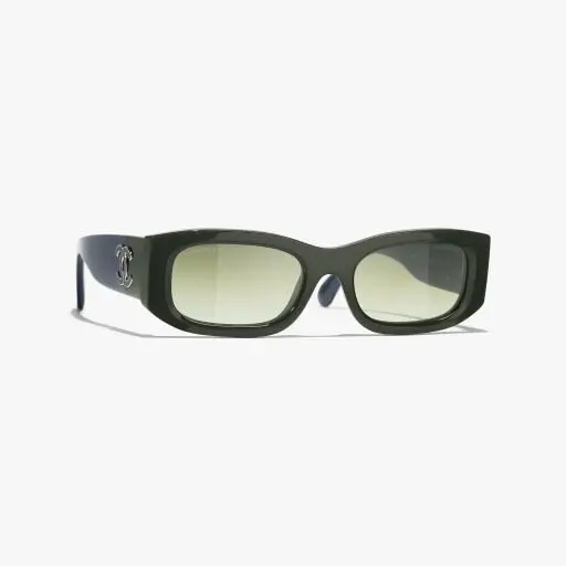 Chanel Rectangle Sunglasses - Green & Blue