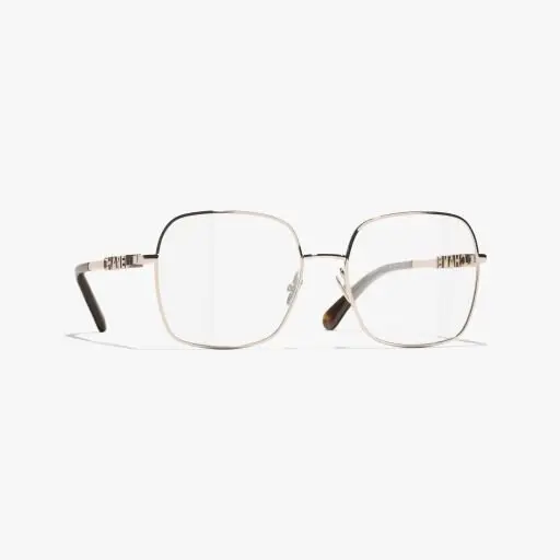 Chanel Square Eyeglasses - Beige, Pink & Gold