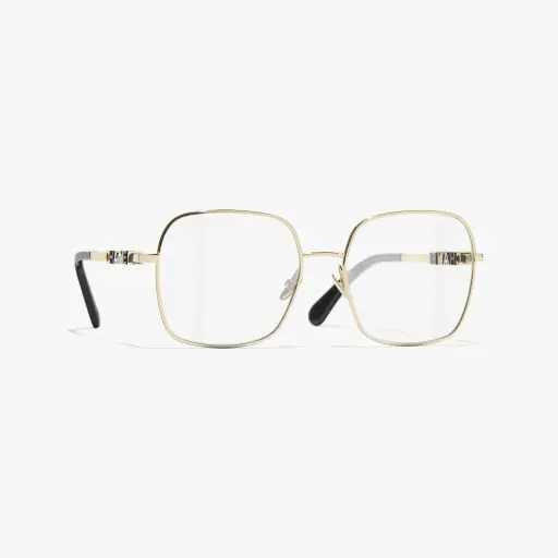 Chanel Square Eyeglasses - Light Gold