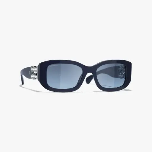 Chanel Rectangle Sunglasses - Dark Blue