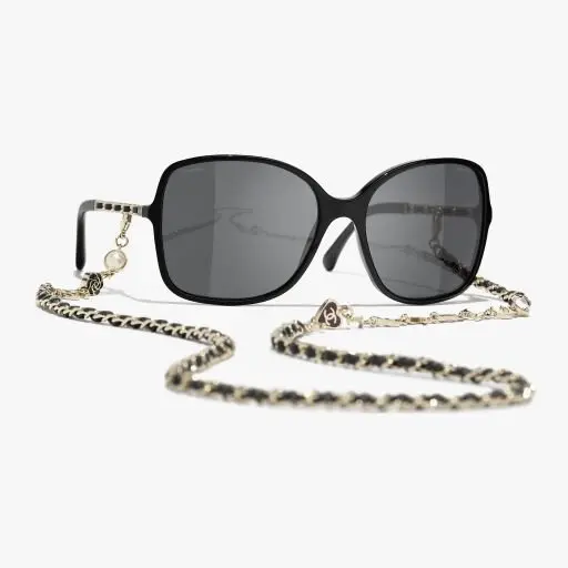 Chanel Square Frame Sunglasses - Black