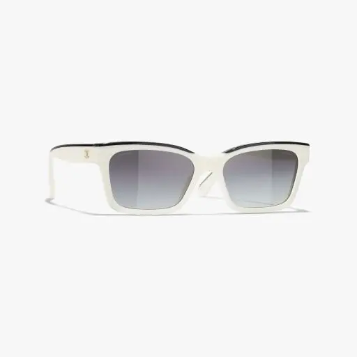 Chanel Square Sunglasses - Black & White