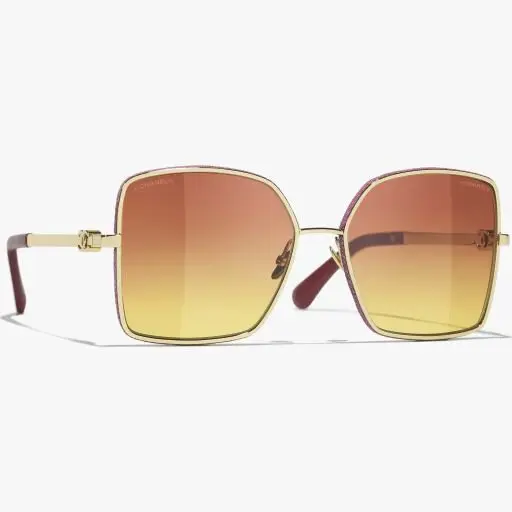 Chanel Square Sunglasses - Gold