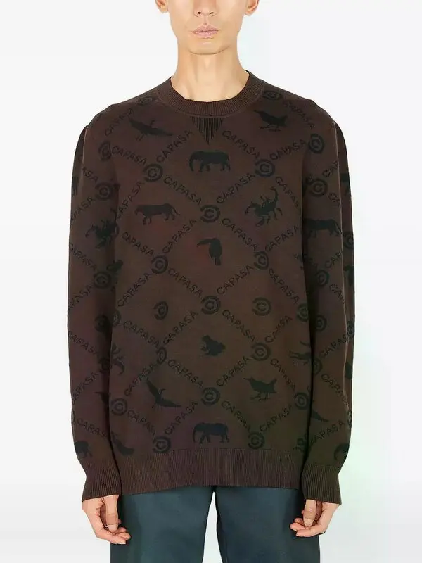 CAPASA MILANO Printed Crew Neck Sweater