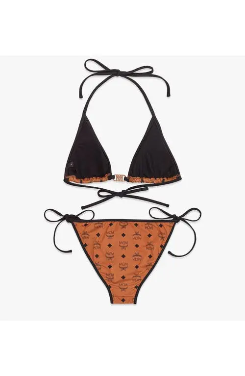 Mcm Monogram Print Bikini - Cognac