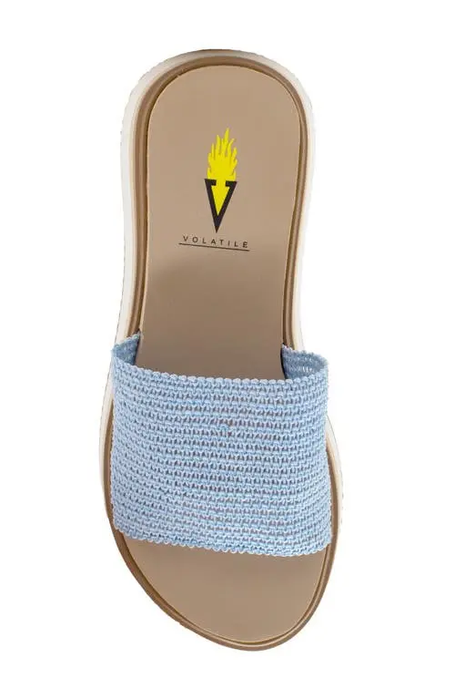 VOLATILE Portobello Platform Wedge Sandal - Blue Raffia