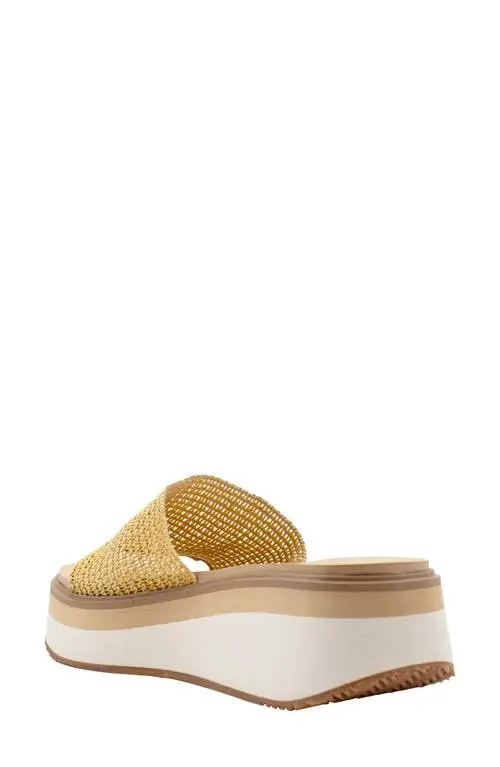 VOLATILE Portobello Platform Wedge Sandal - Natural Raffia
