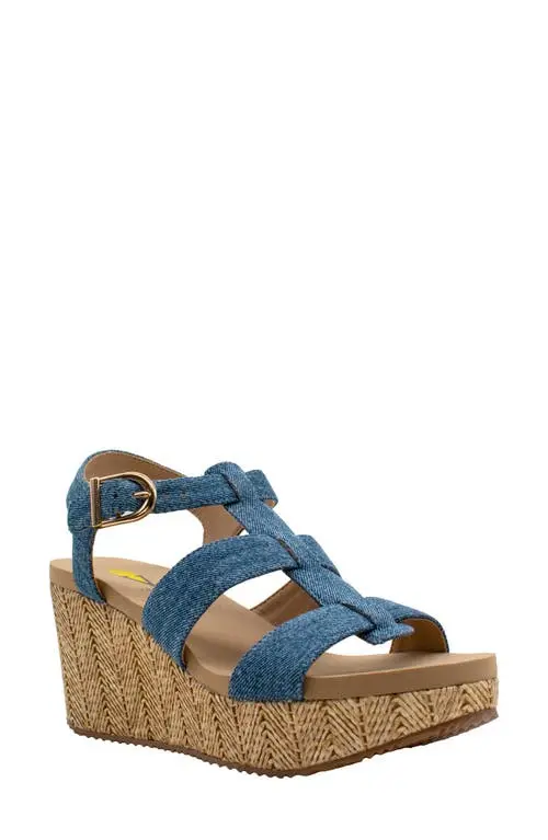 VOLATILE Crimini Platform Wedge Sandal - Denim