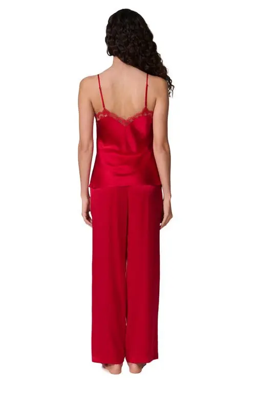 Simone Perele Love Me Silk Lounge Pants - Opera Red
