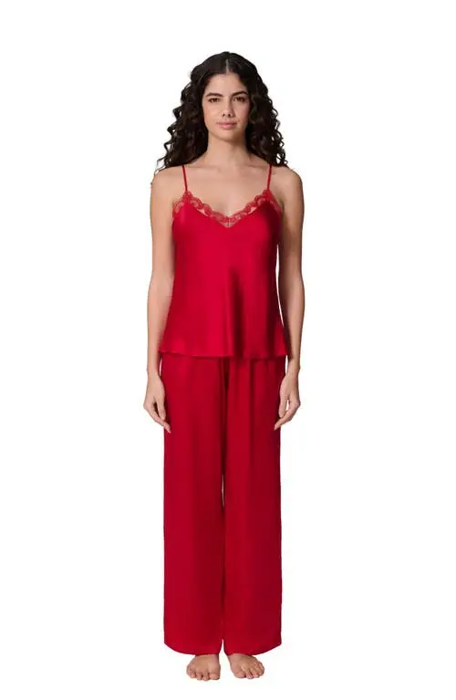 Simone Perele Love Me Silk Lounge Pants - Opera Red