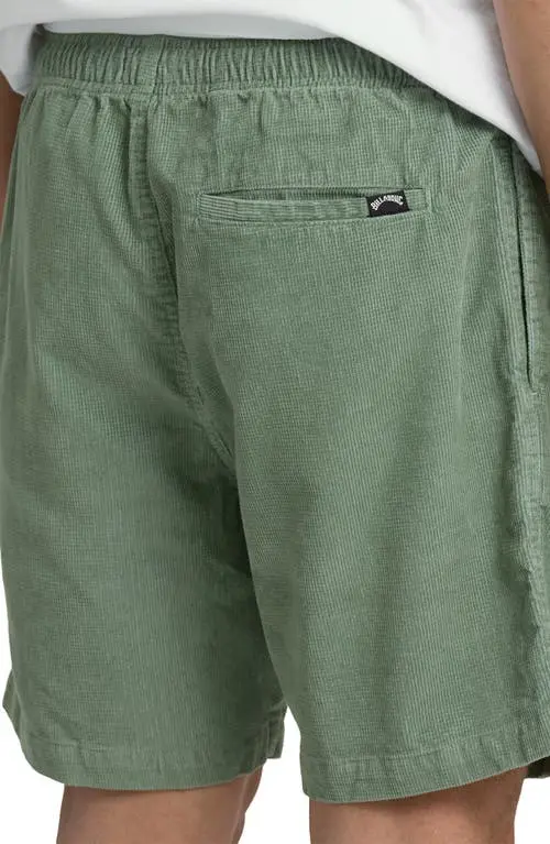BILLABONG Larry Layback Cotton Corduroy Shorts - Moss