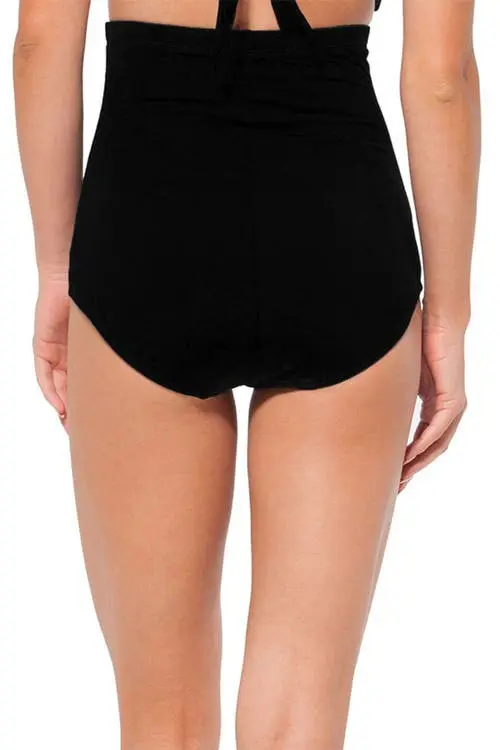 ANNE COLE Tummy Control High Rise Swim Bottom - Black
