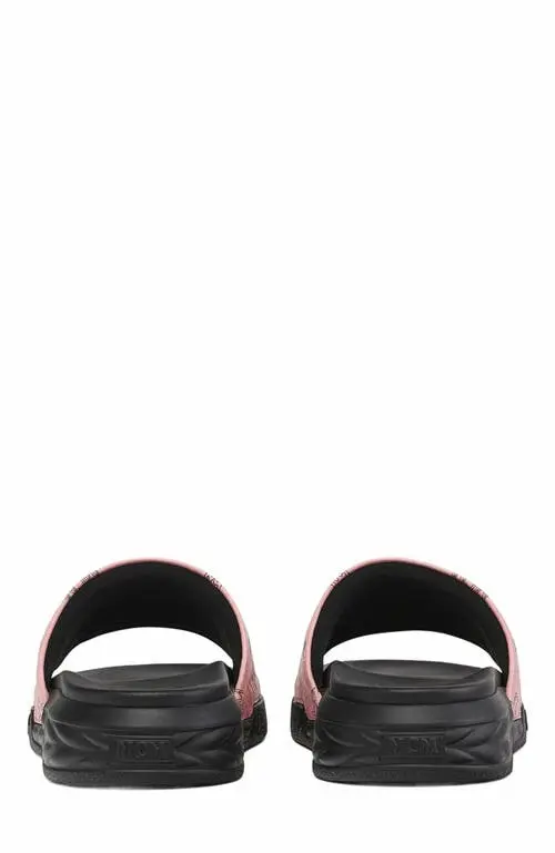 Mcm Visetos Slide Sandals - Pink