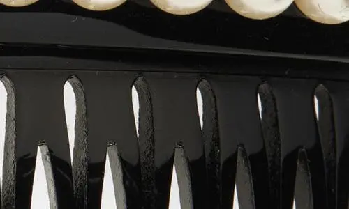 Alexandre De Paris Faux Pearl Hair Comb - Black