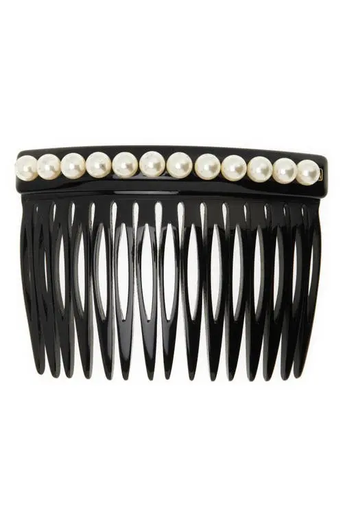 Alexandre De Paris Faux Pearl Hair Comb - Black