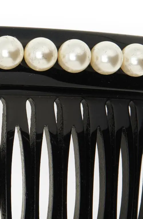 Alexandre De Paris Faux Pearl Hair Comb - Black